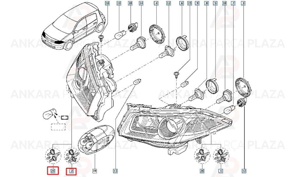 Far Sağ Mercekli Megane 2 2005 > - AYFAR 202268