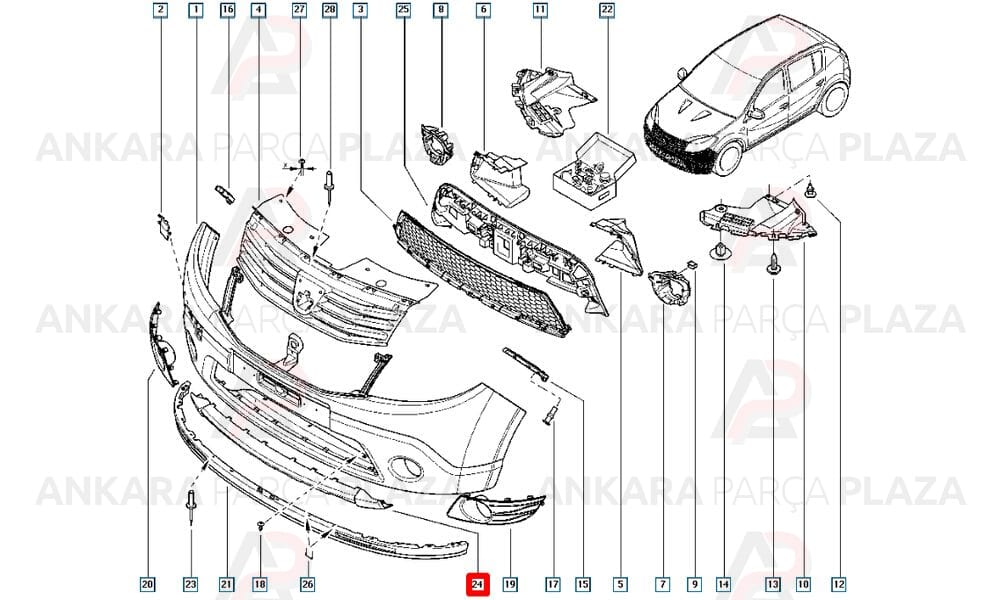 Ön Tampon Orta Bakaliti Spoyleri Panjuru Dacia Sandero Stepway ...